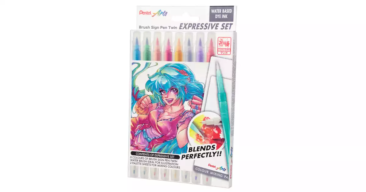 Brush Sing Pen Twin Expressive Set – 8 kolorów dla fanów mangi, anime i ...