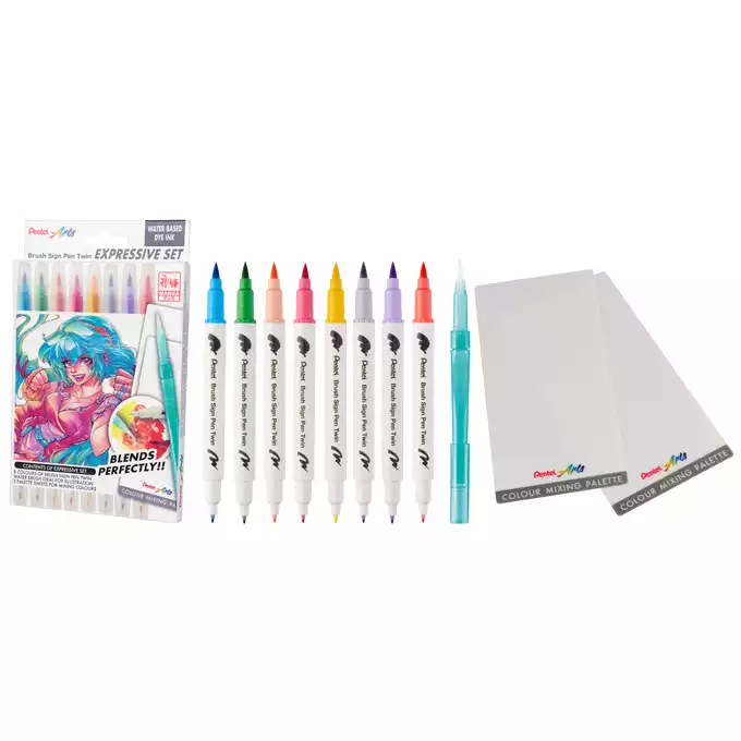 Brush Sing Pen Twin Expressive Set – 8 kolorów dla fanów mangi, anime i ...