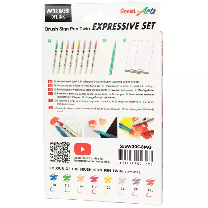 Brush Sing Pen Twin Expressive Set – 8 kolorów dla fanów mangi, anime i ...