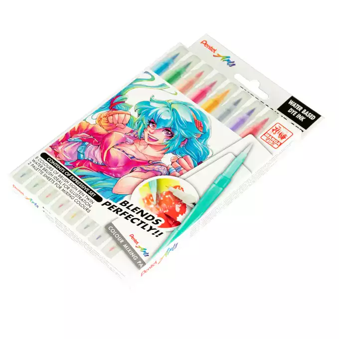 Brush Sing Pen Twin Expressive Set – 8 kolorów dla fanów mangi, anime i ...