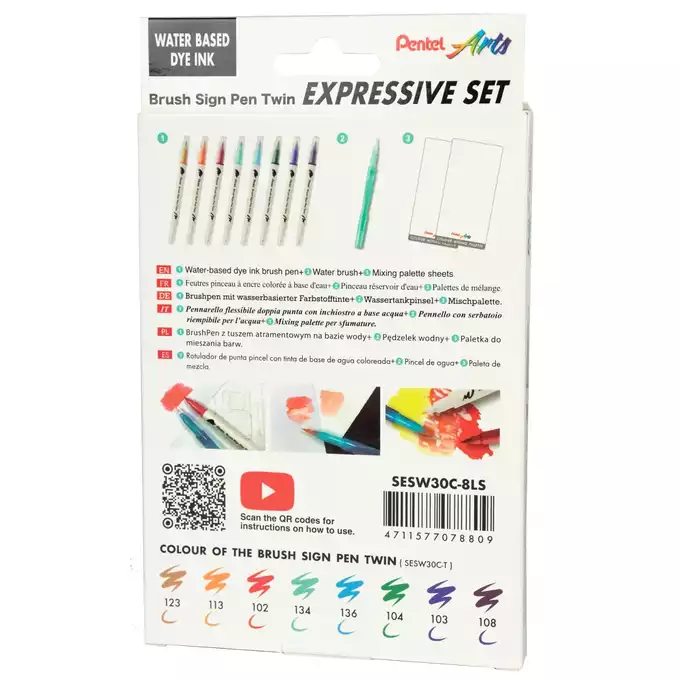 Brush Sing Pen Twin Expressive Set – 8 kolorów dla fanów mangi, anime i ...