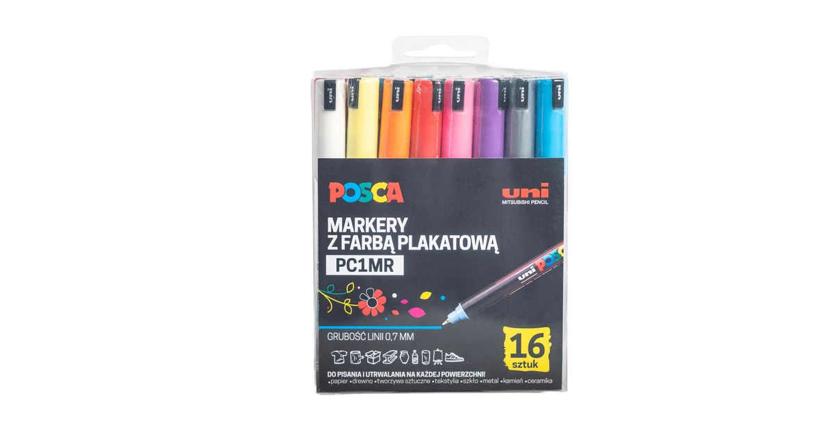 Markery uni POSCA PC-1MR Z SUPERCIENKĄ, PRECYZYJNĄ KOŃCÓWKĄ IGŁOWĄ ...