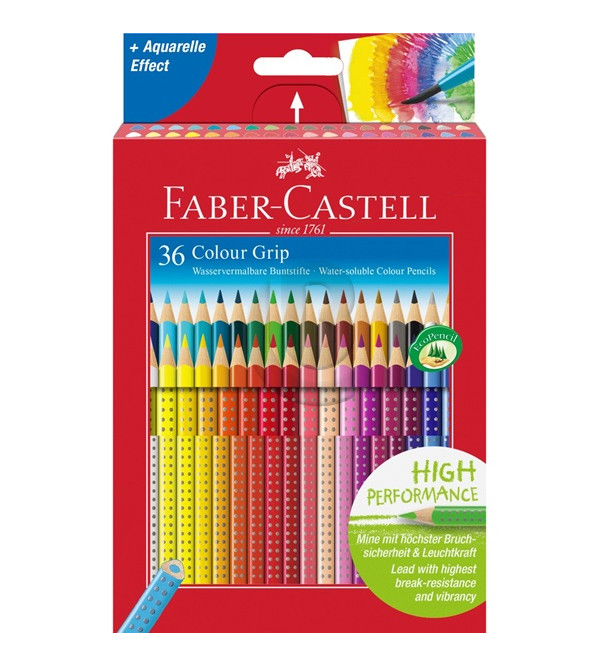Kredki Colour Grip 2001 Faber-Castell 36 szt. w opakowaniu kartonowym.